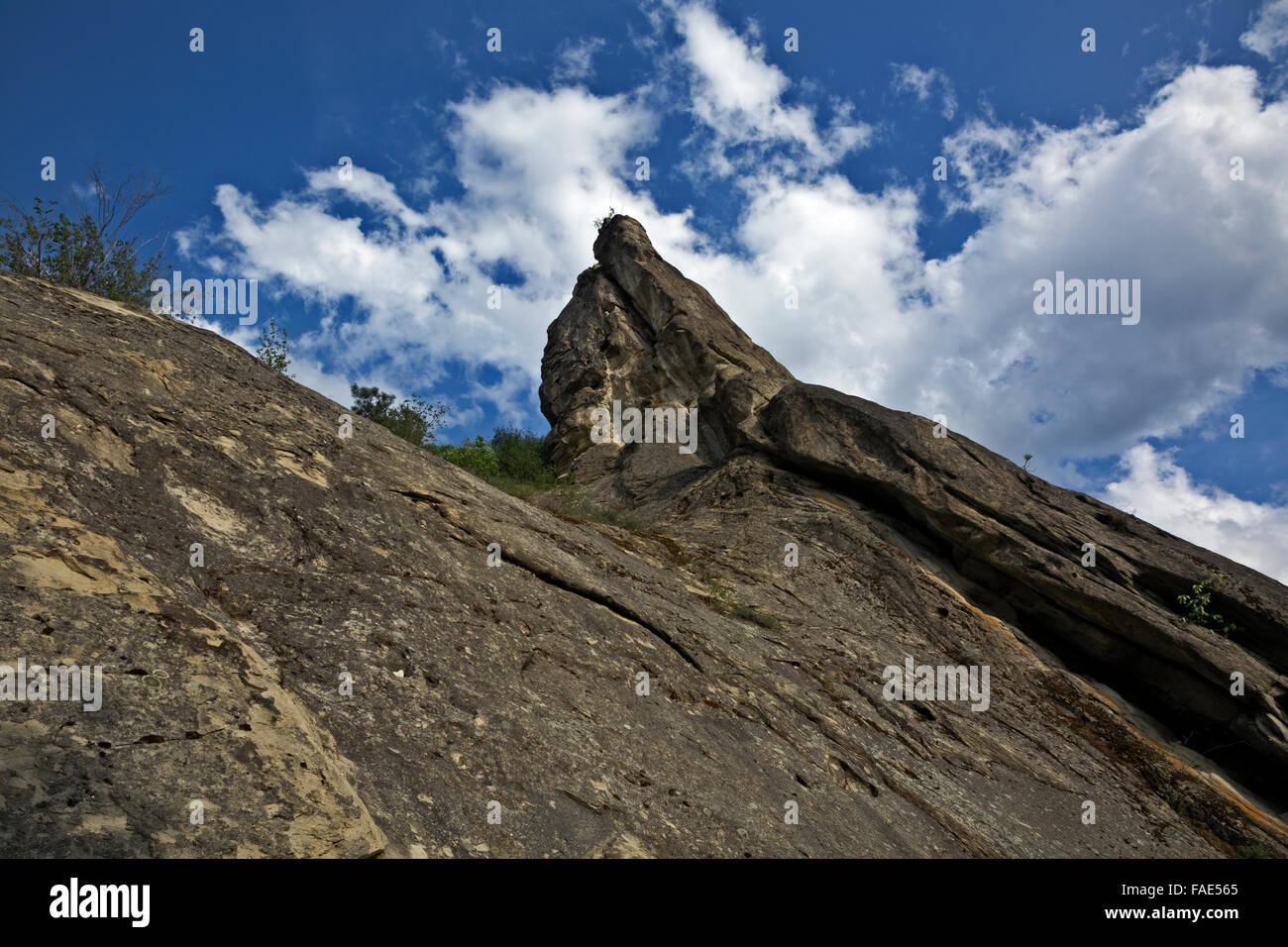 WASHINGTON - Clouds over a rock spire at Peshastin Pinnacles State Park ...
