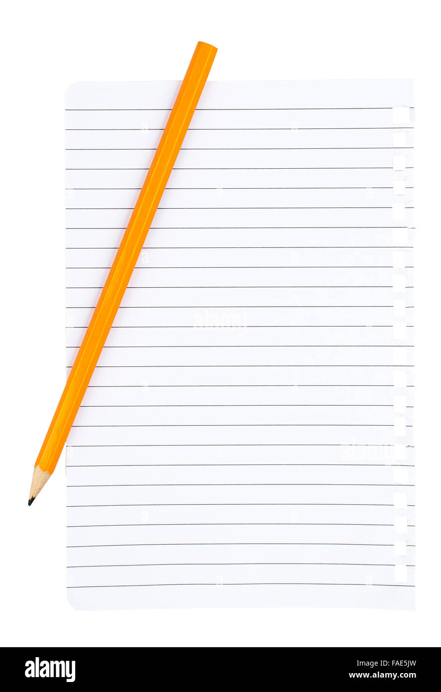 Piece of paper with pencil Stock Photo - Alamy