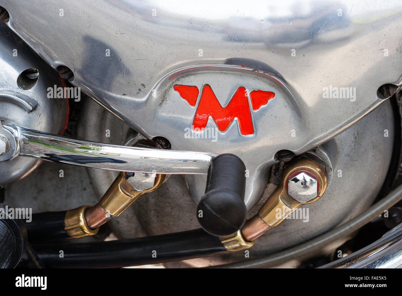 "M" Logo from the Matchless brand of motorcycle, on G12 de luxe 660 cc ...