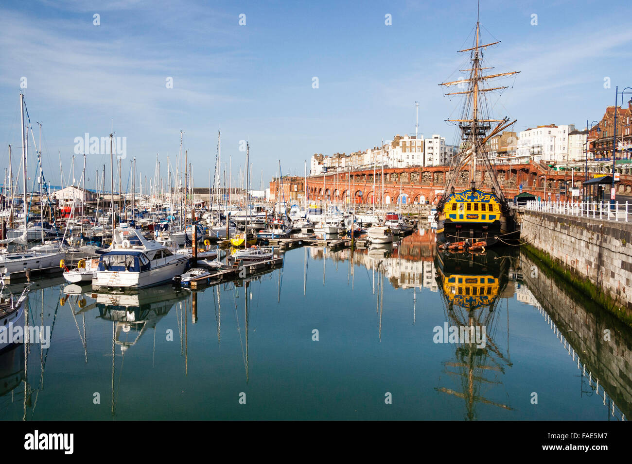 Stern view of the Grand Turk, replica three-masted man-of-war sailing ...