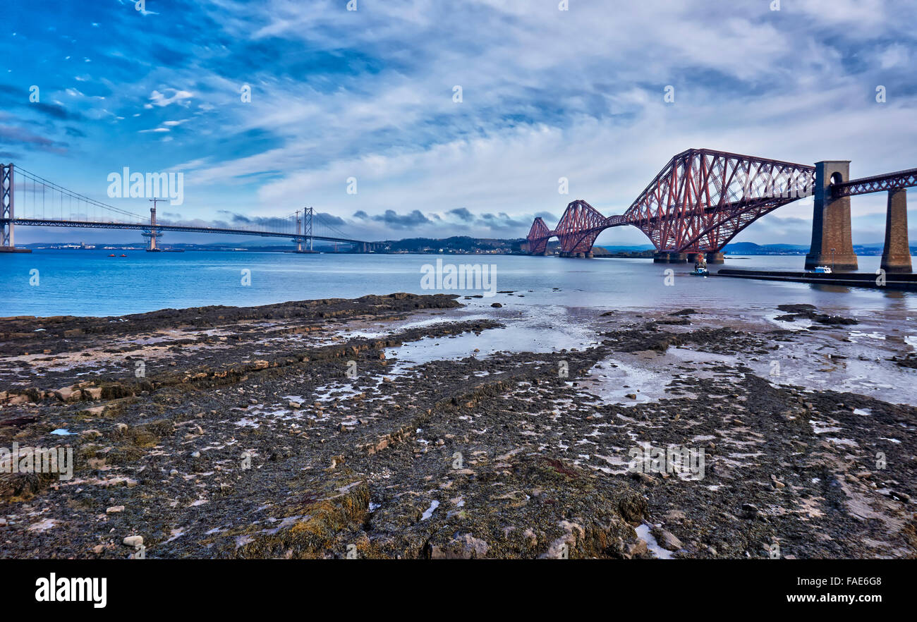 Forth Bridge is a cantilever railway bridge over the Firth of Forth ...