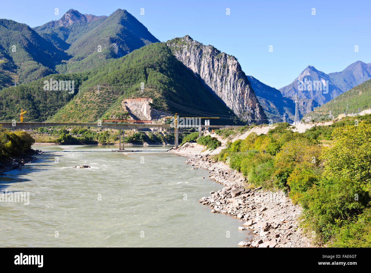 Jinsha Jiang River,Yangtze River,Road between Lijiang & Tacheng,Jade ...