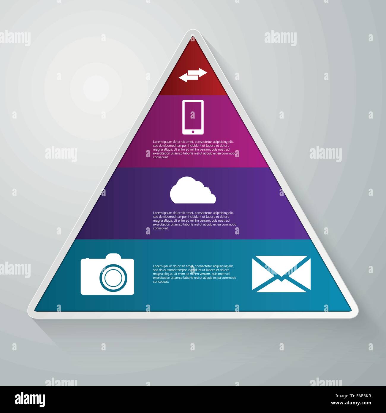 vector illustration of a triangle with the sectors Stock Vector Image ...