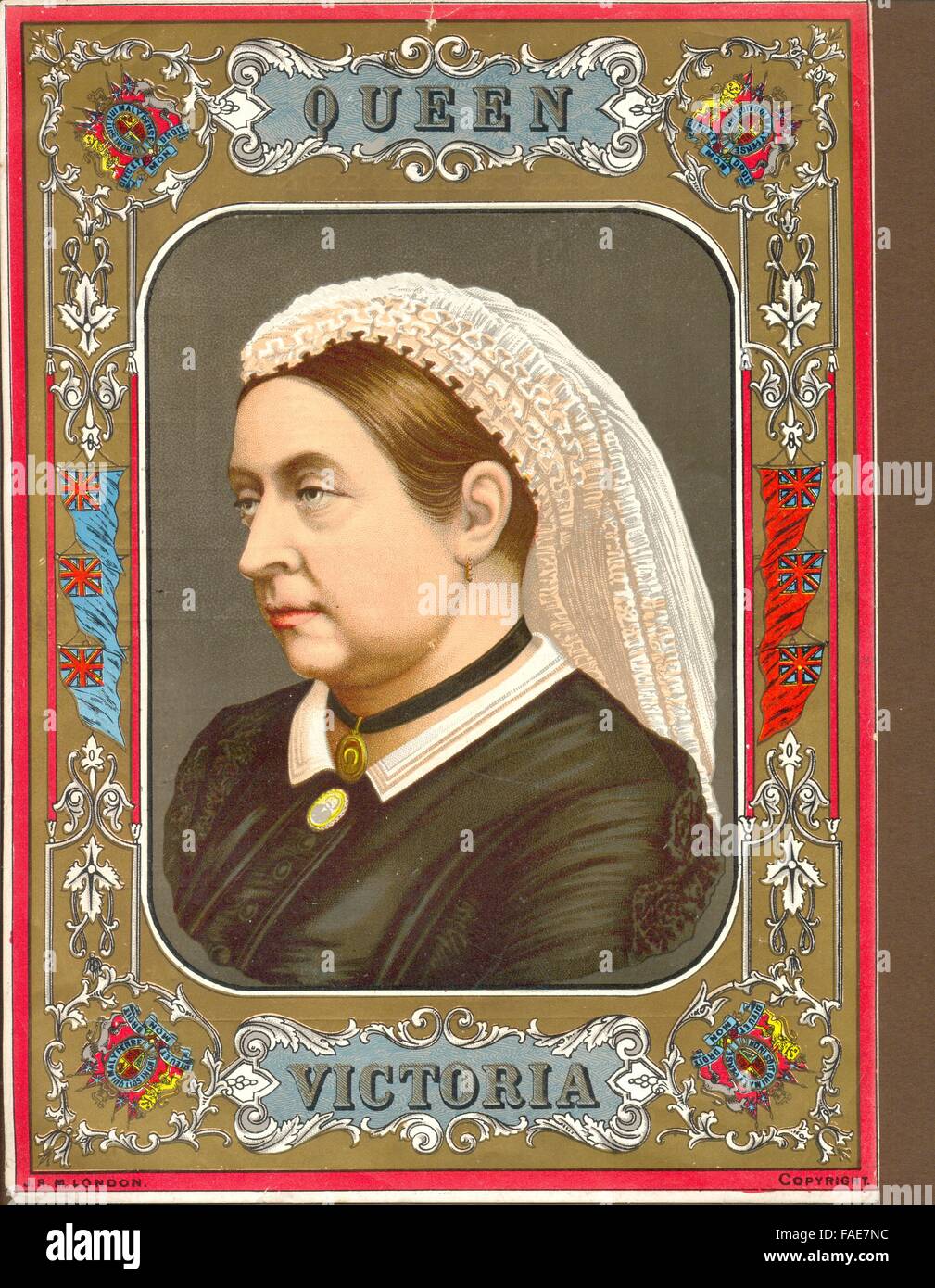 Chromolithograph portrait of Queen Victoria given as a freebie with ...