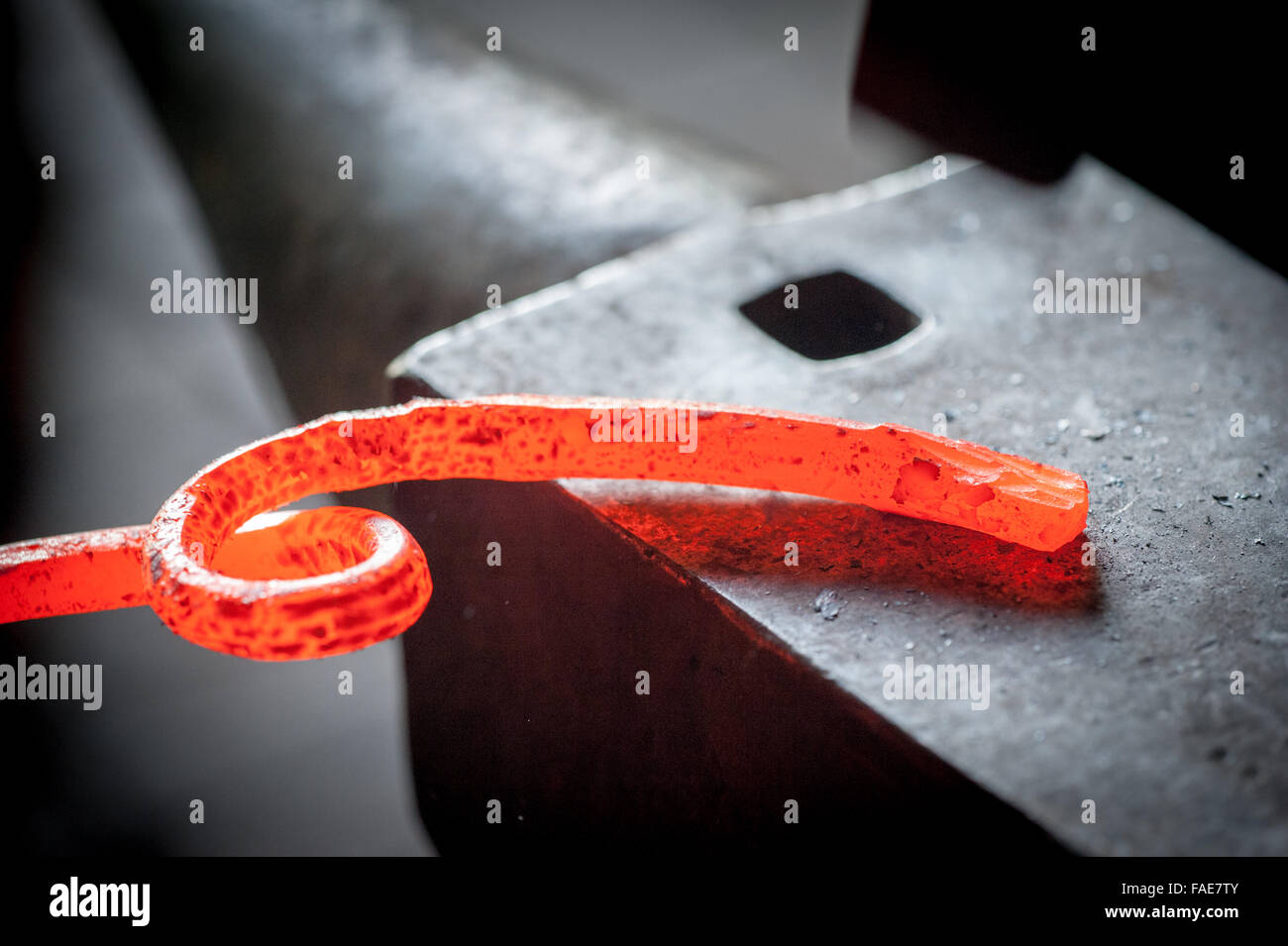 Twisted metal after being heated in a forge Stock Photo - Alamy