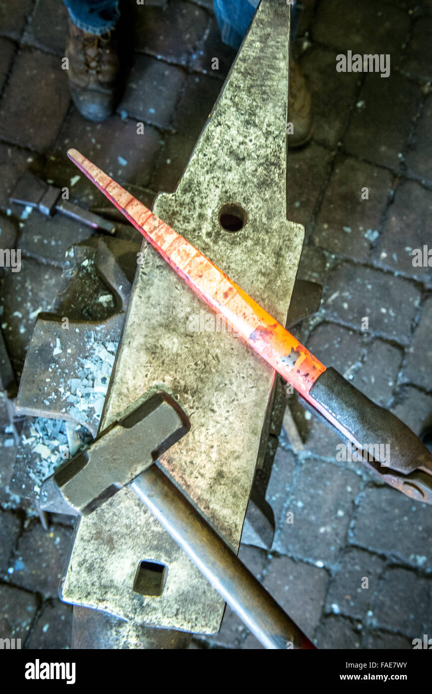 Tools in a blacksmith's forge Stock Photo - Alamy