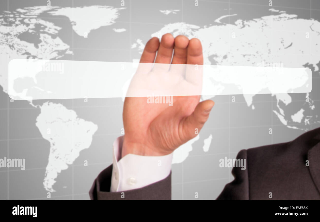 Businessman holding empty line Stock Photo - Alamy