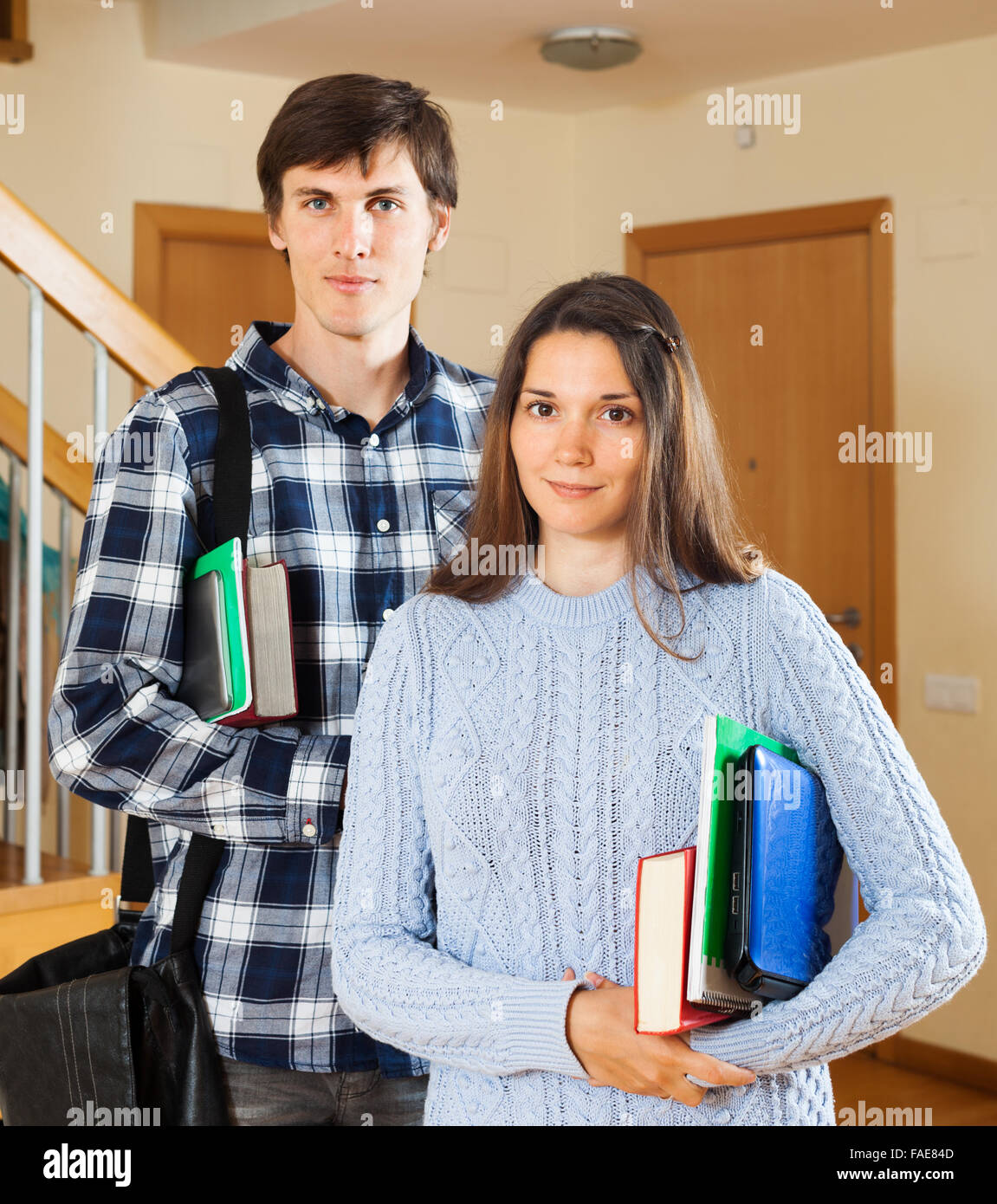 Portrait of focused students at home Stock Photo - Alamy