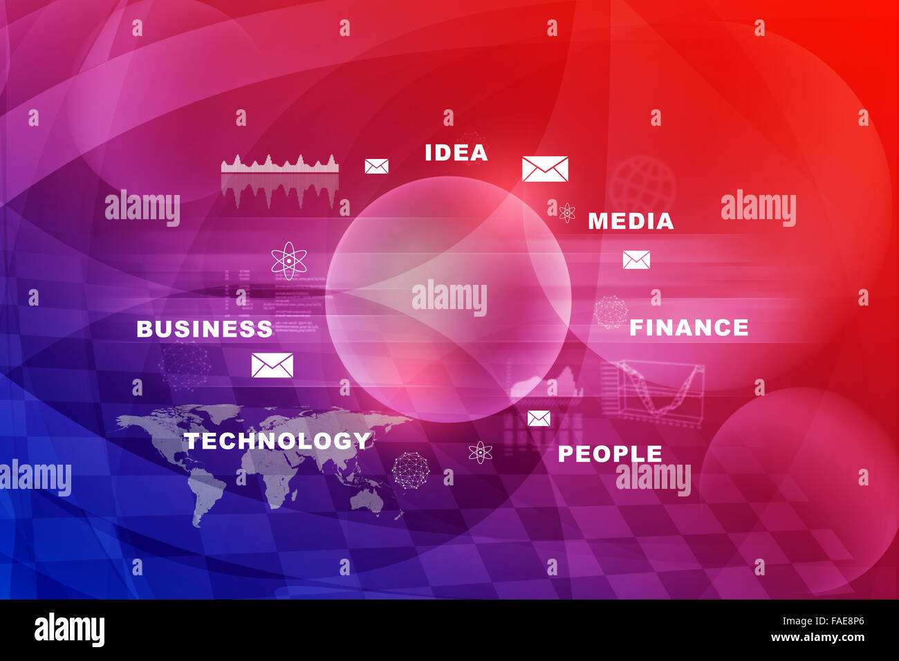 Abstract colorful background with words Stock Photo - Alamy