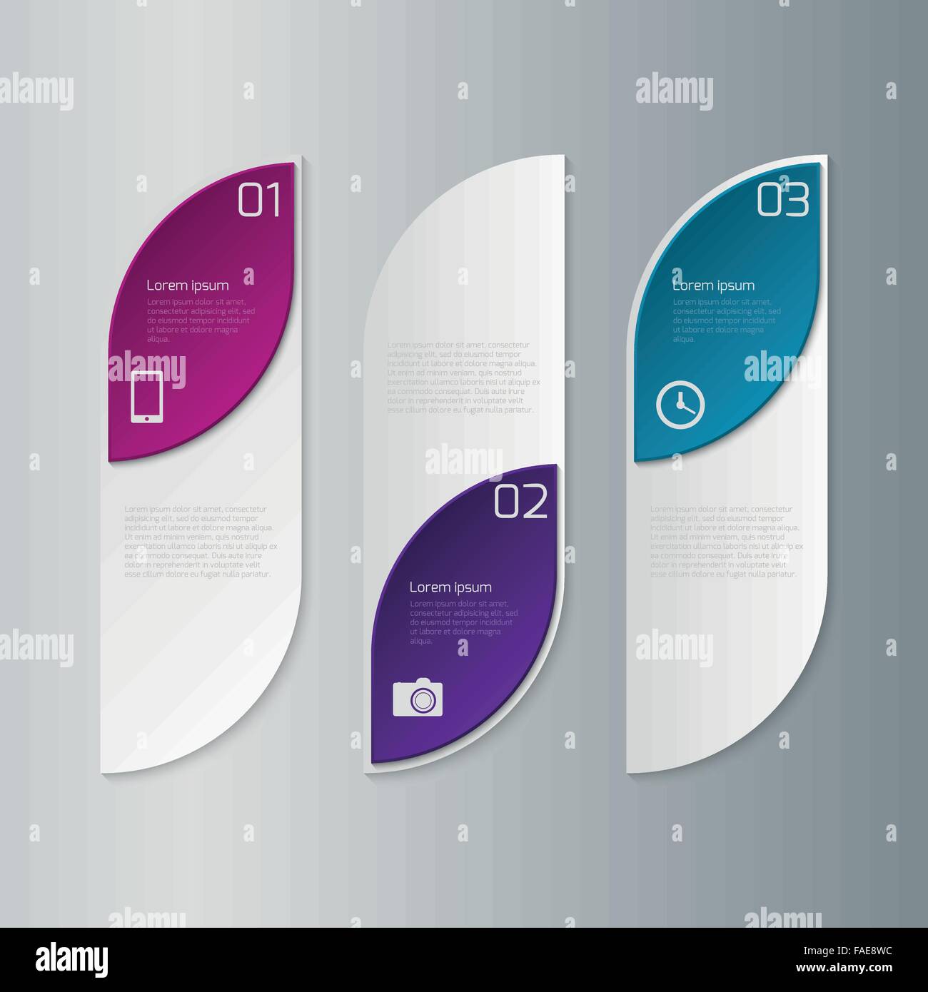 Vector illustration infographics three rectangles Stock Vector Image ...