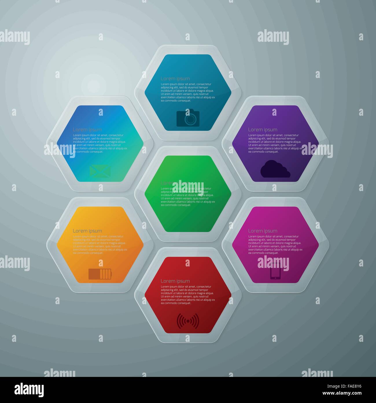 Vector illustration infographics hexagons Stock Vector Image & Art - Alamy