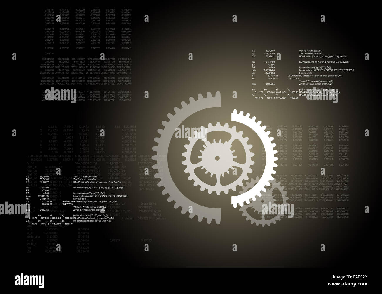 Abstract background with cog wheels Stock Photo - Alamy