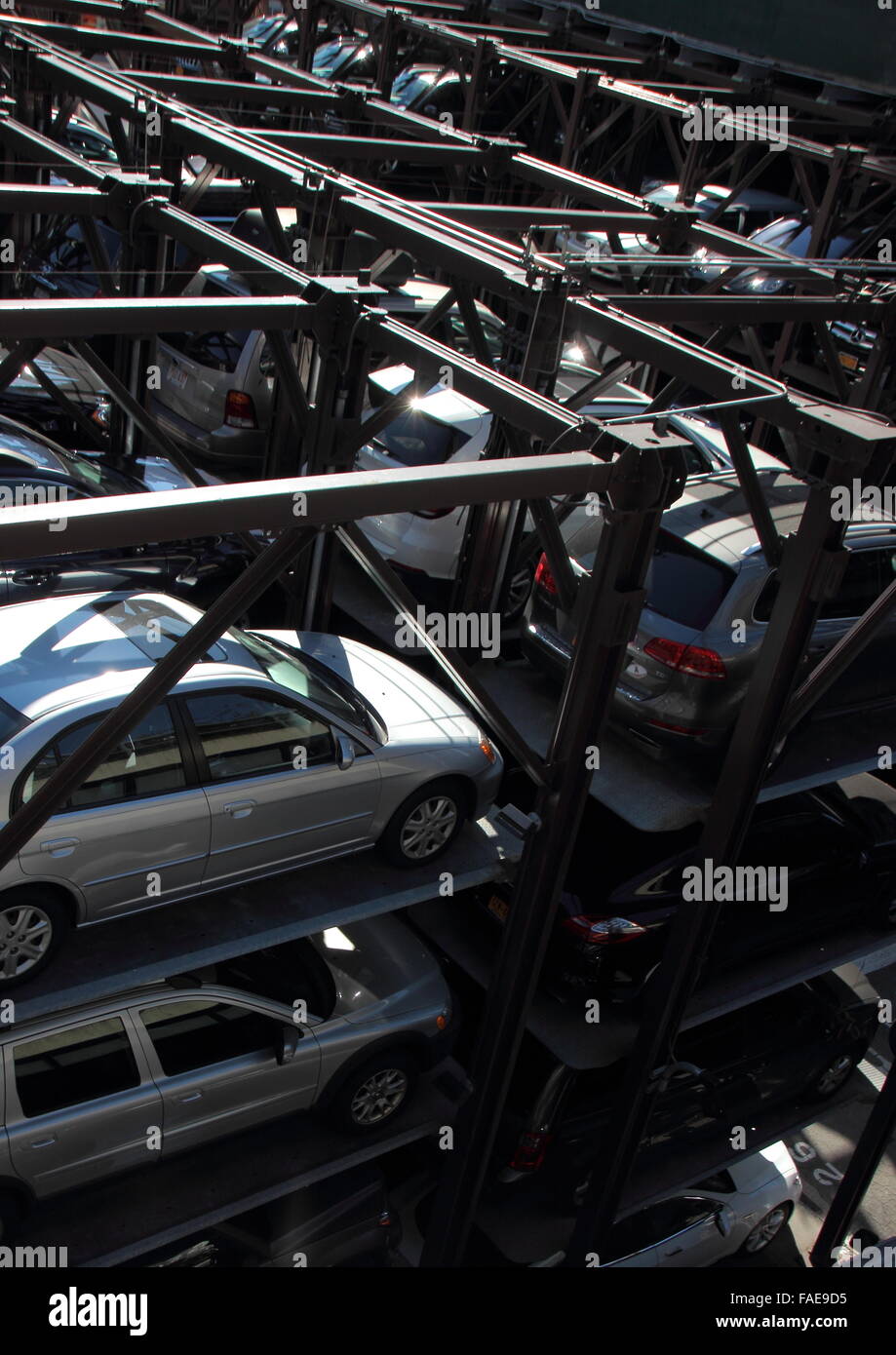 Outdoor New York Automated Parking Lot in Several Levels Vertical ...