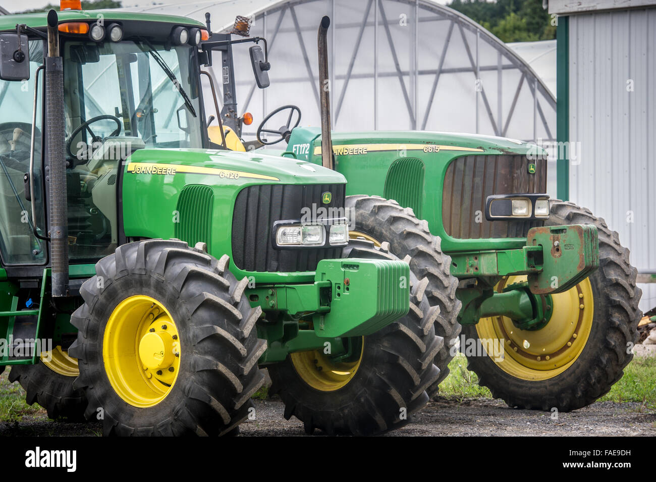 John Deere Tractors in a line Stock Photo - Alamy