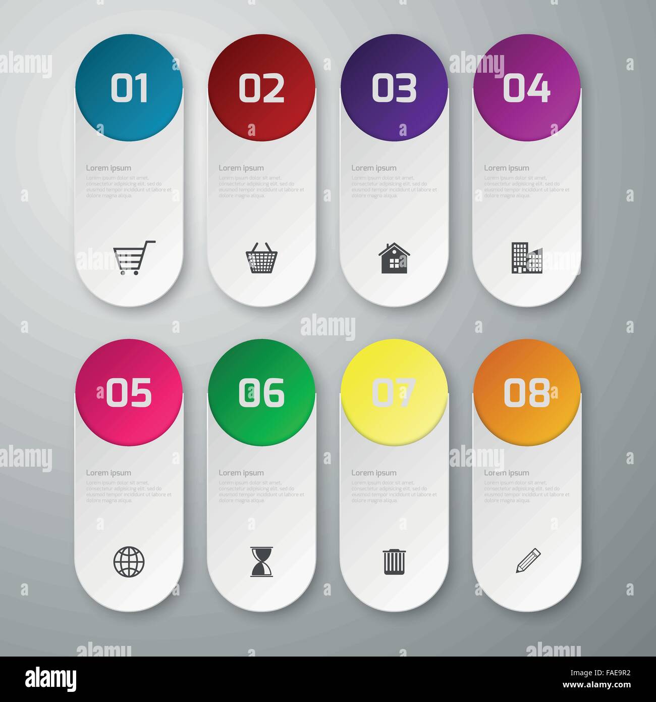 Vector illustration infographics eight rectangles Stock Vector Image ...