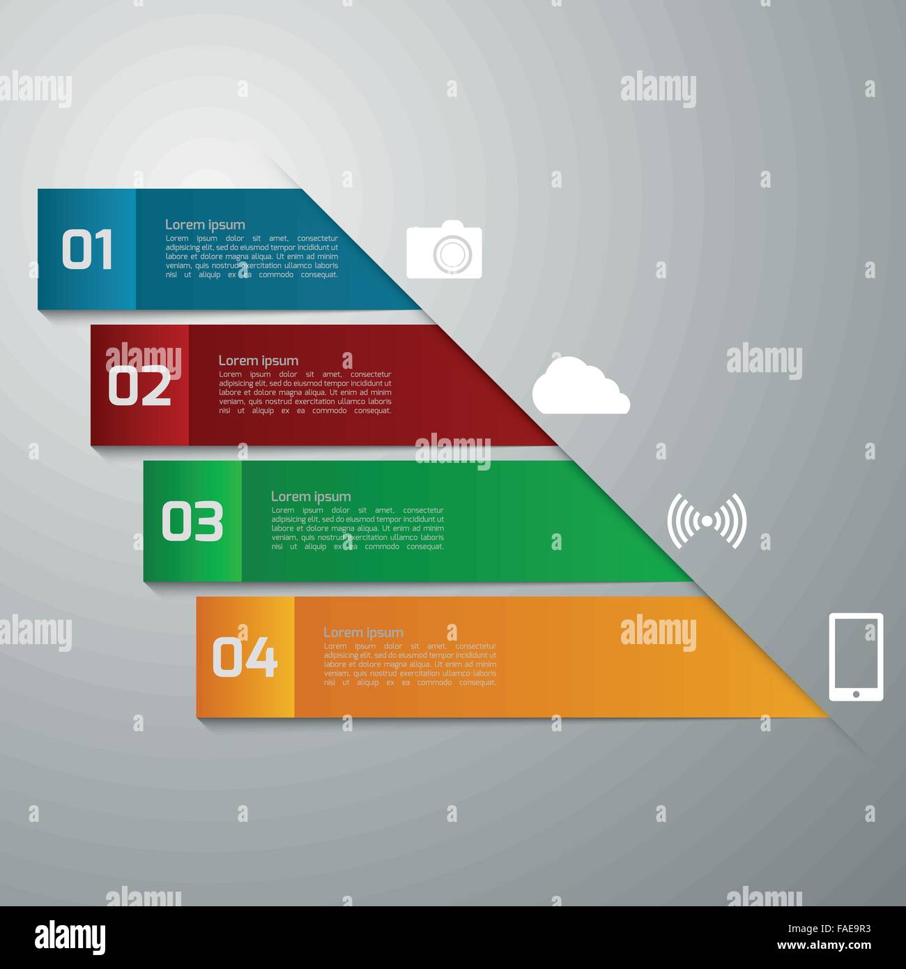 Vector illustration infographics four rectangles Stock Vector Image ...