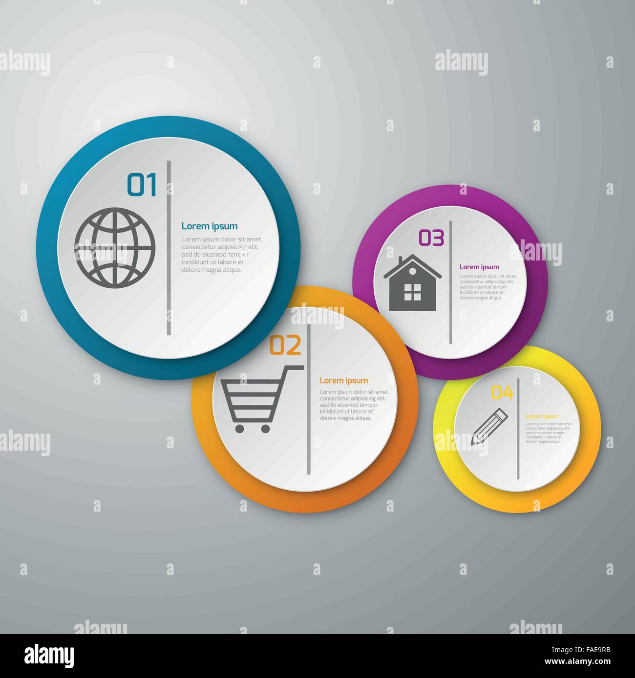 Colorful circles paper cut Stock Vector Images - Alamy