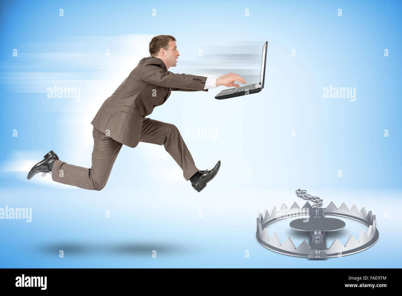 Businessman running forward Stock Photo - Alamy