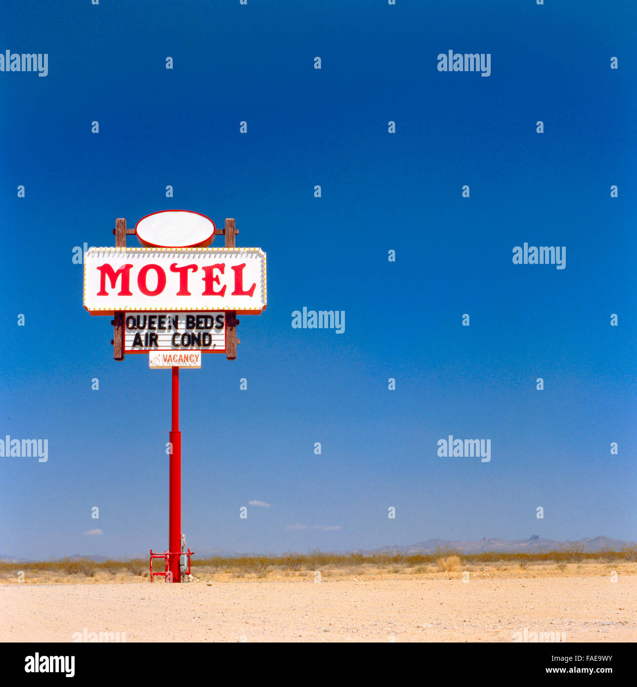 Old motel sign in the desert. This photo has been made on public domain ...