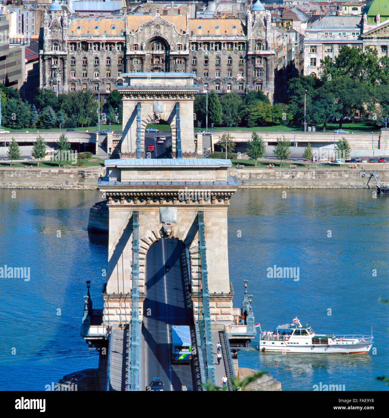 View of Budapest (capital of Hungary, Central Europe) from the castle ...