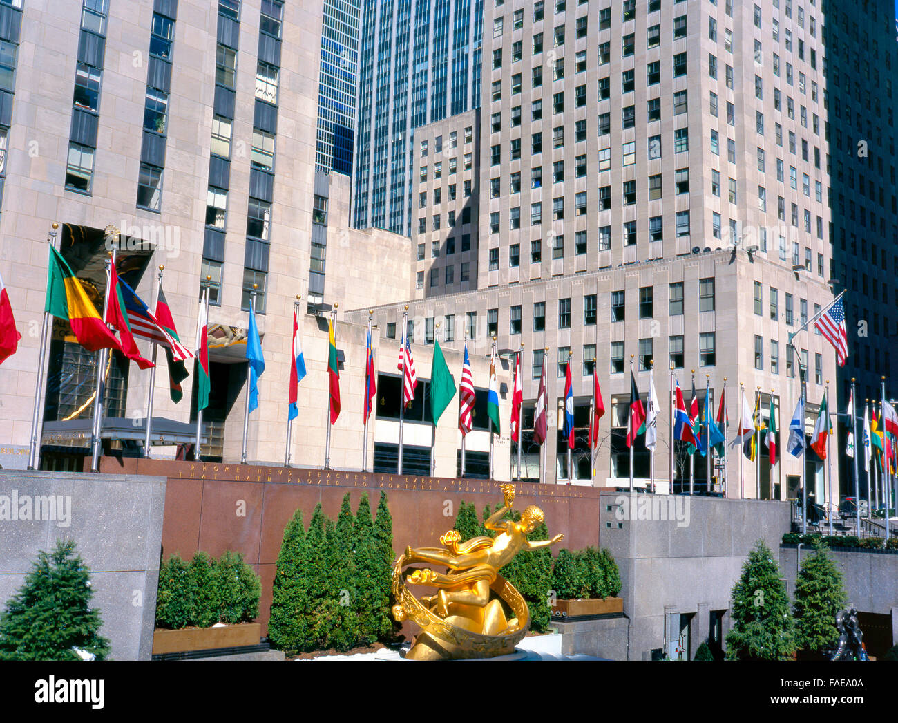 Rockefeller Center, with GE Building at 30 Rockefeller Plaza, Manhattan ...