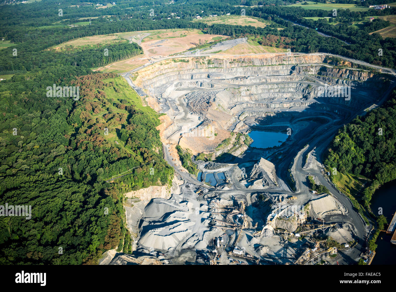 Aerial view of a quarry in Harford County, Maryland Stock Photo - Alamy