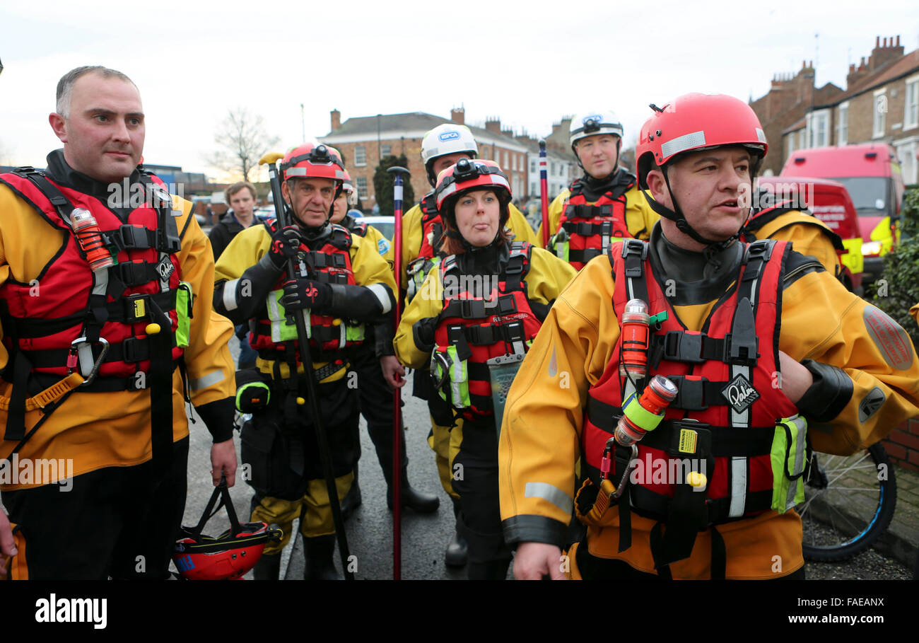York, UK. 28th December, 2015. GV showing West Midlands Fire and Rescue Services and Northampton ...
