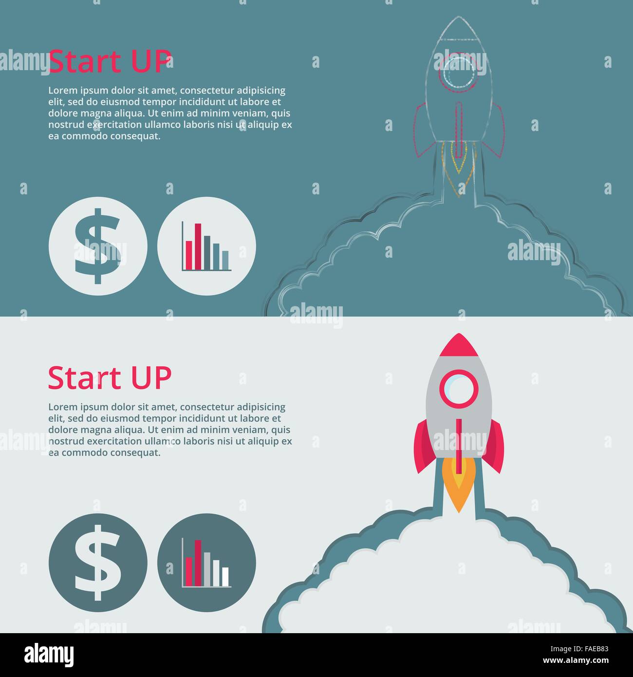 Vector illustration of a flat design start up Stock Vector Image & Art ...