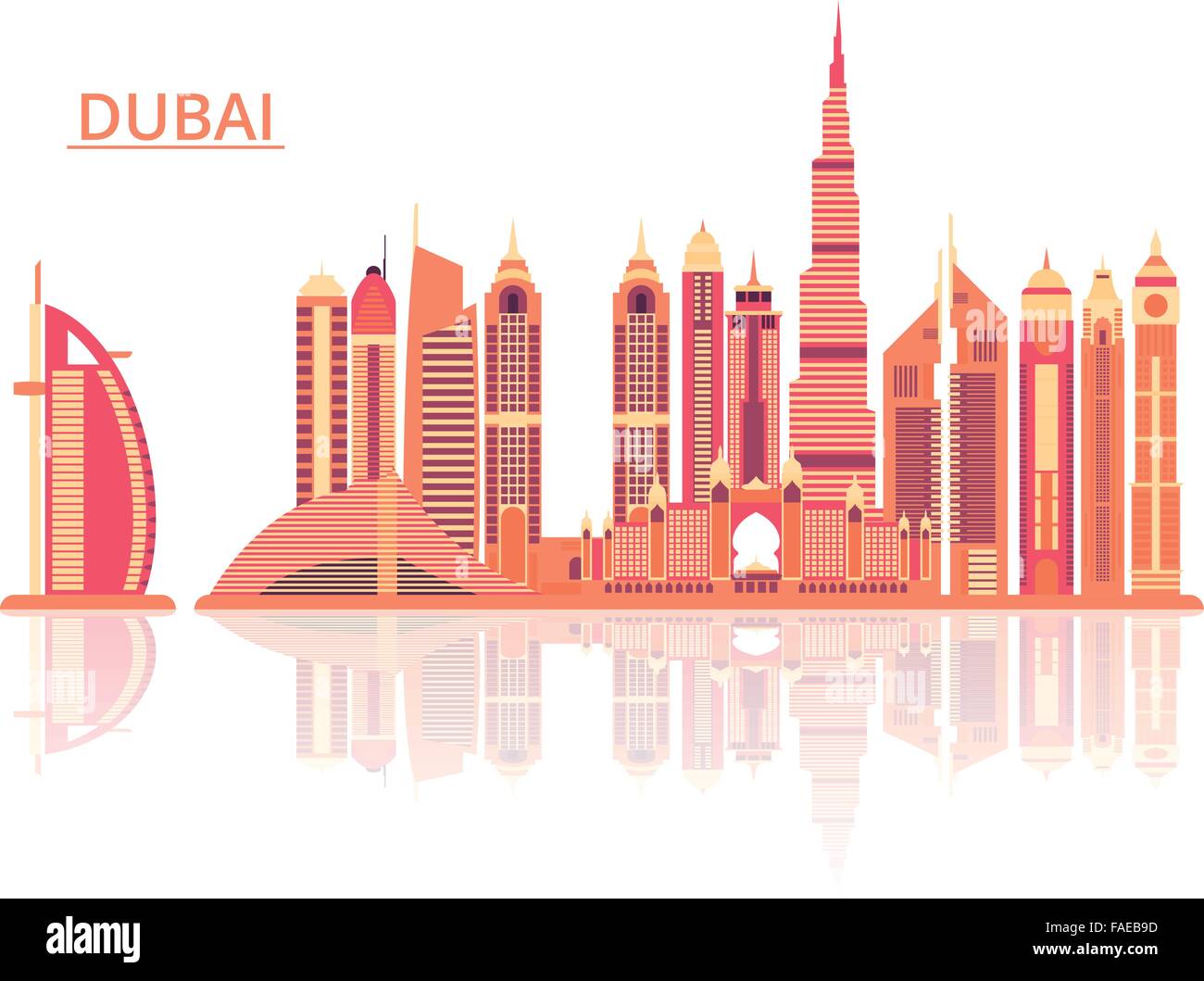 Vector illustration of Dubai city Stock Vector Image & Art - Alamy