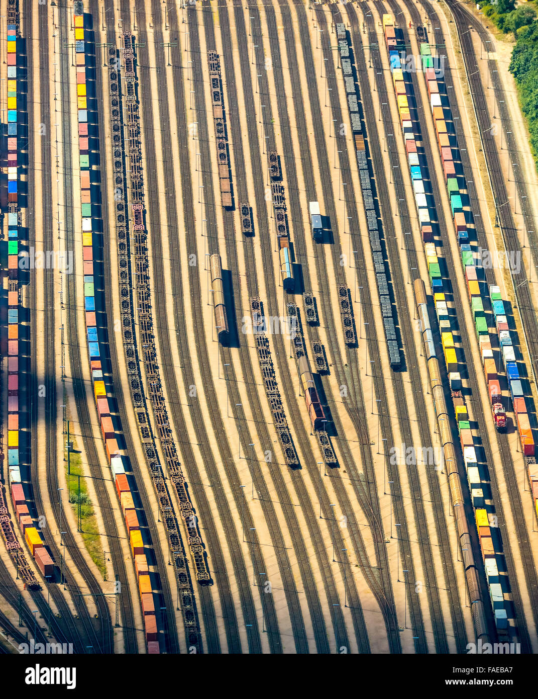 Aerial view, freight yard, marshalling yard, marshalling yard Alte ...