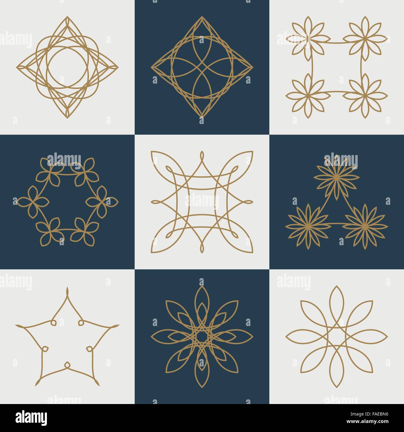 Vector illustration of a set monograms Stock Vector Image & Art - Alamy