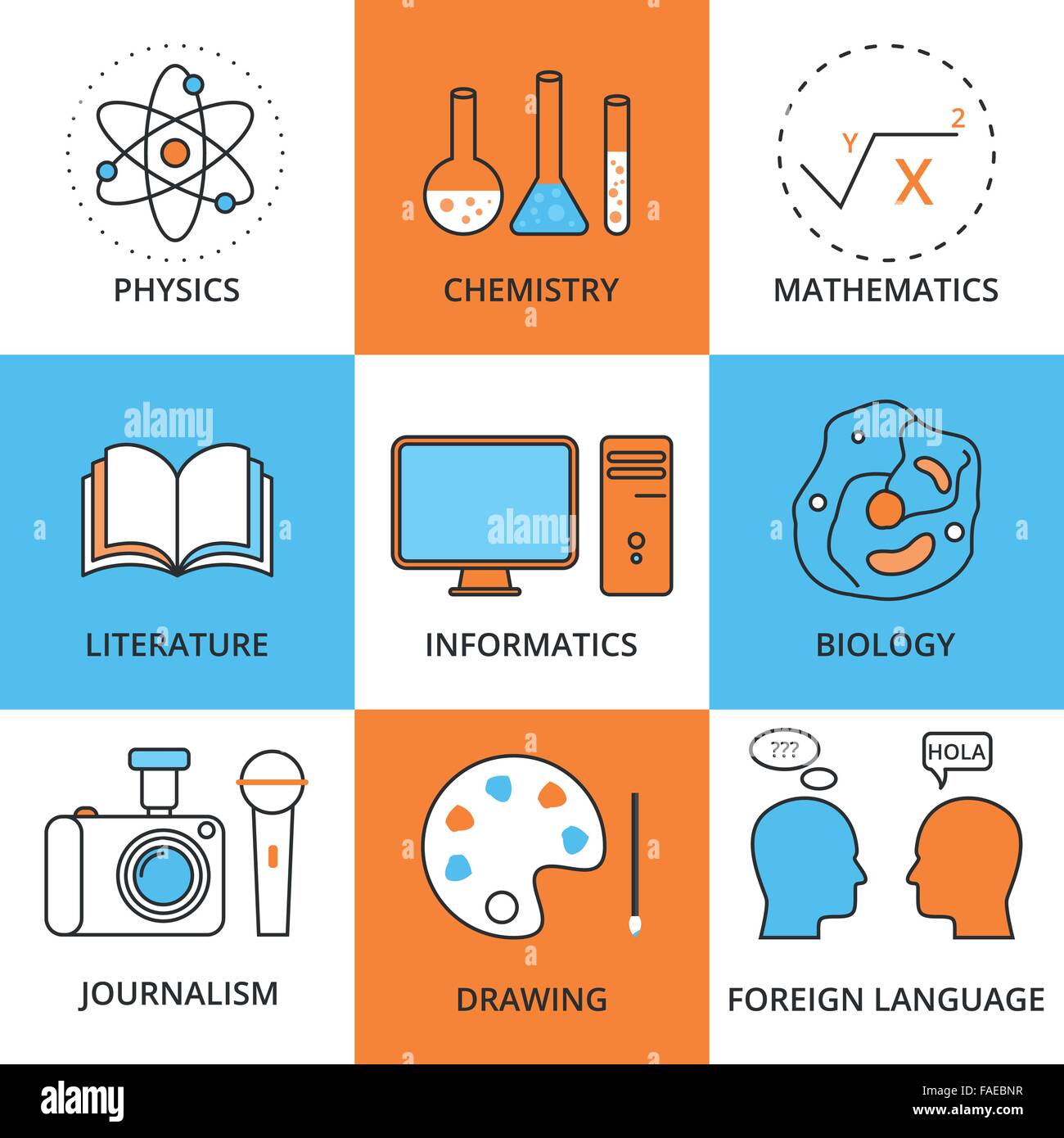 Stock Vector Linear icon school lessons Stock Vector Image & Art - Alamy