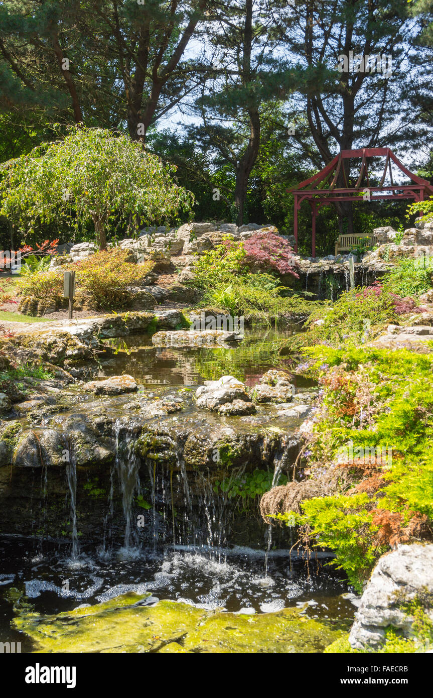 Channel Islands, Jersey - Samarès Manor botanical gardens. Lily pond ...