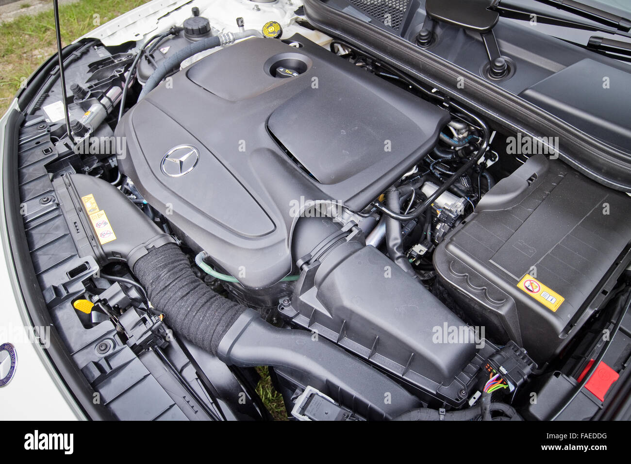 Hong Kong, China March 24 2015 : Mercedes-Benz GLA 2015 Engine on March ...