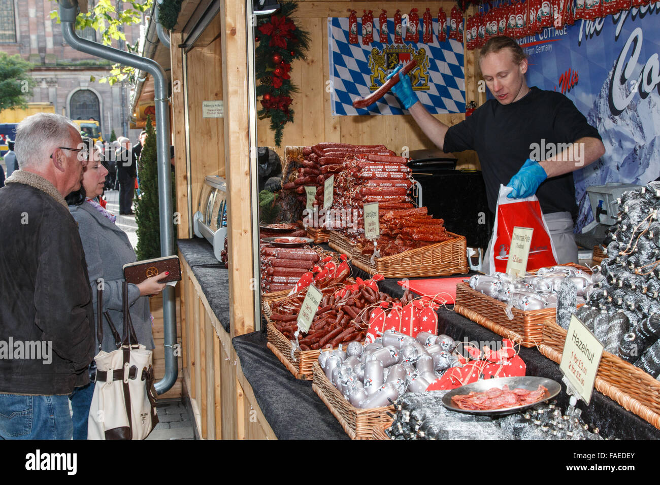 German sausage market hi-res stock photography and images - Alamy