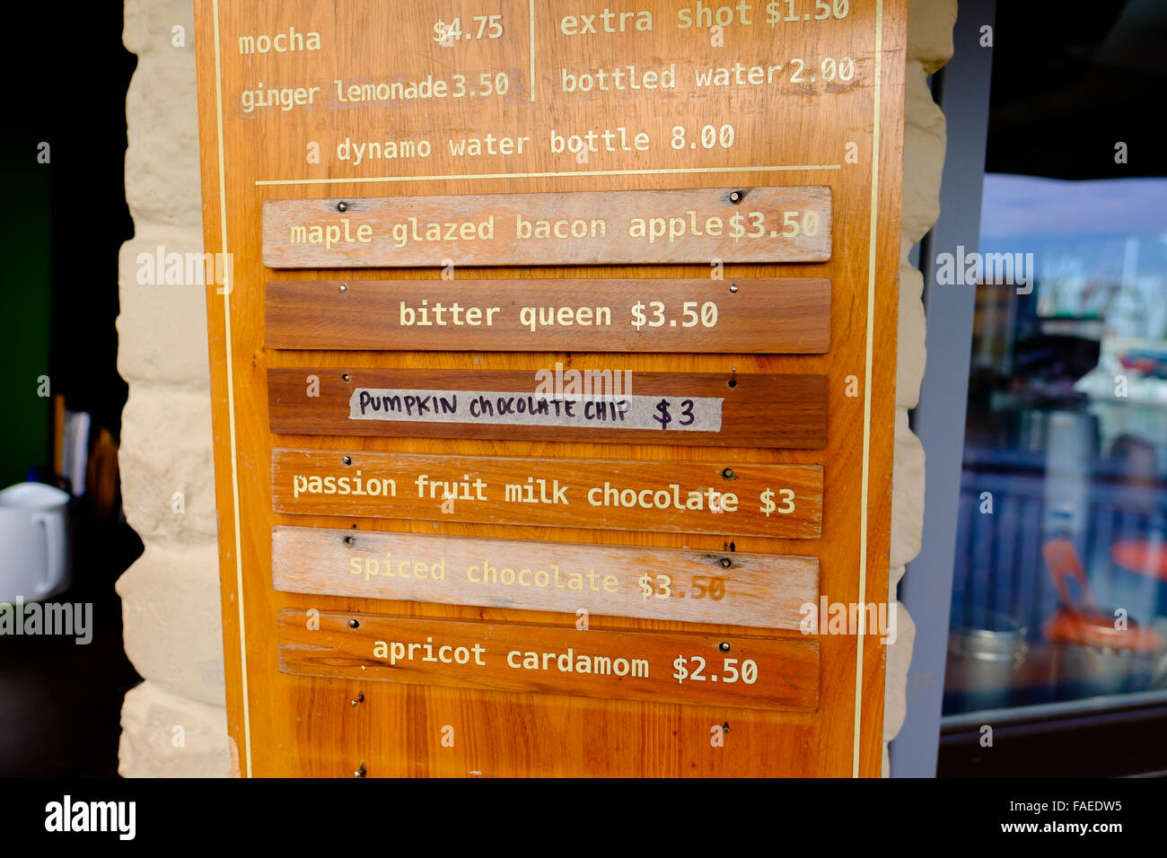 SAN FRANCISCO, CA - DECEMBER 12, 2015: Famed Dynamo Donuts menu items ...