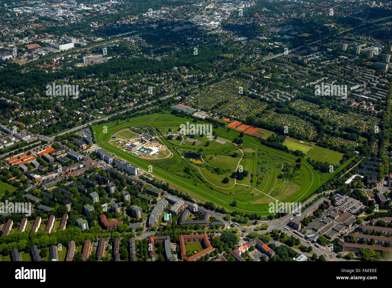 Aerial view, Horner racetrack, horse racing, trotting, Hamburg, Free ...