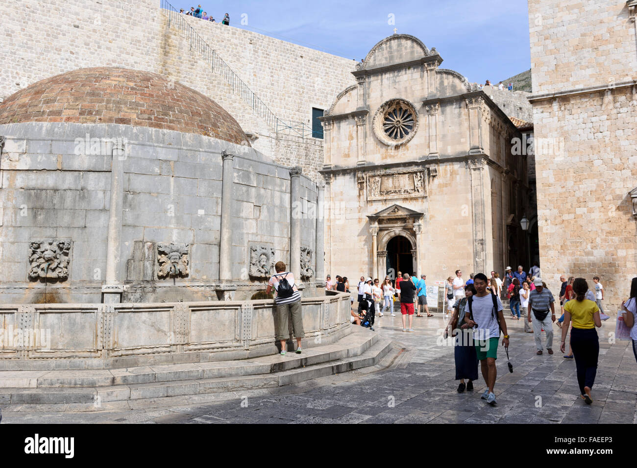 St Saviour Church at the entrance of the old town by the Onofrio water ...