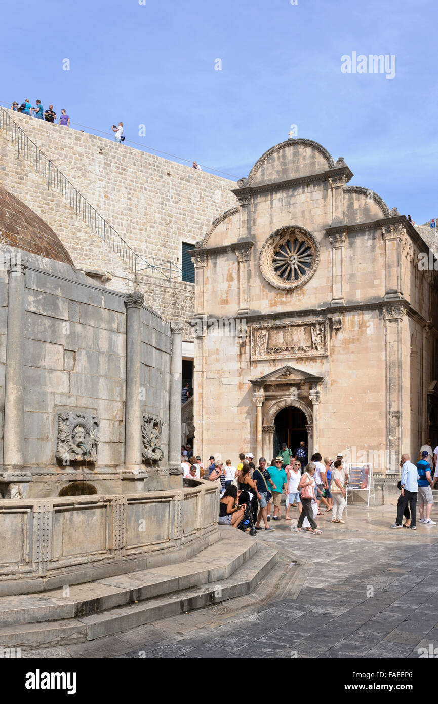 St Saviour Church at the entrance of the old town by the Onofrio water ...