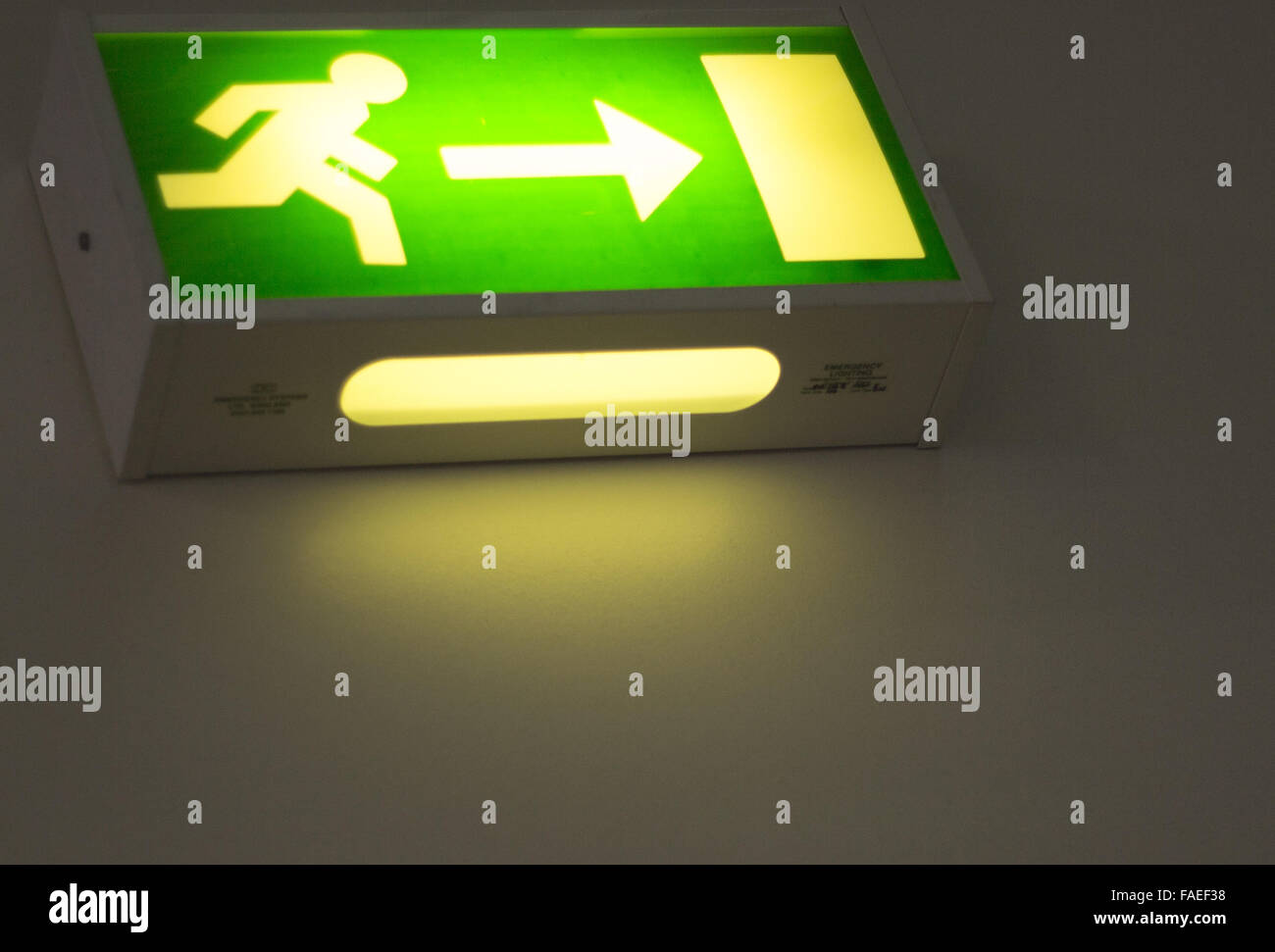 Airport information sign light panel giving directions with arrow in ...