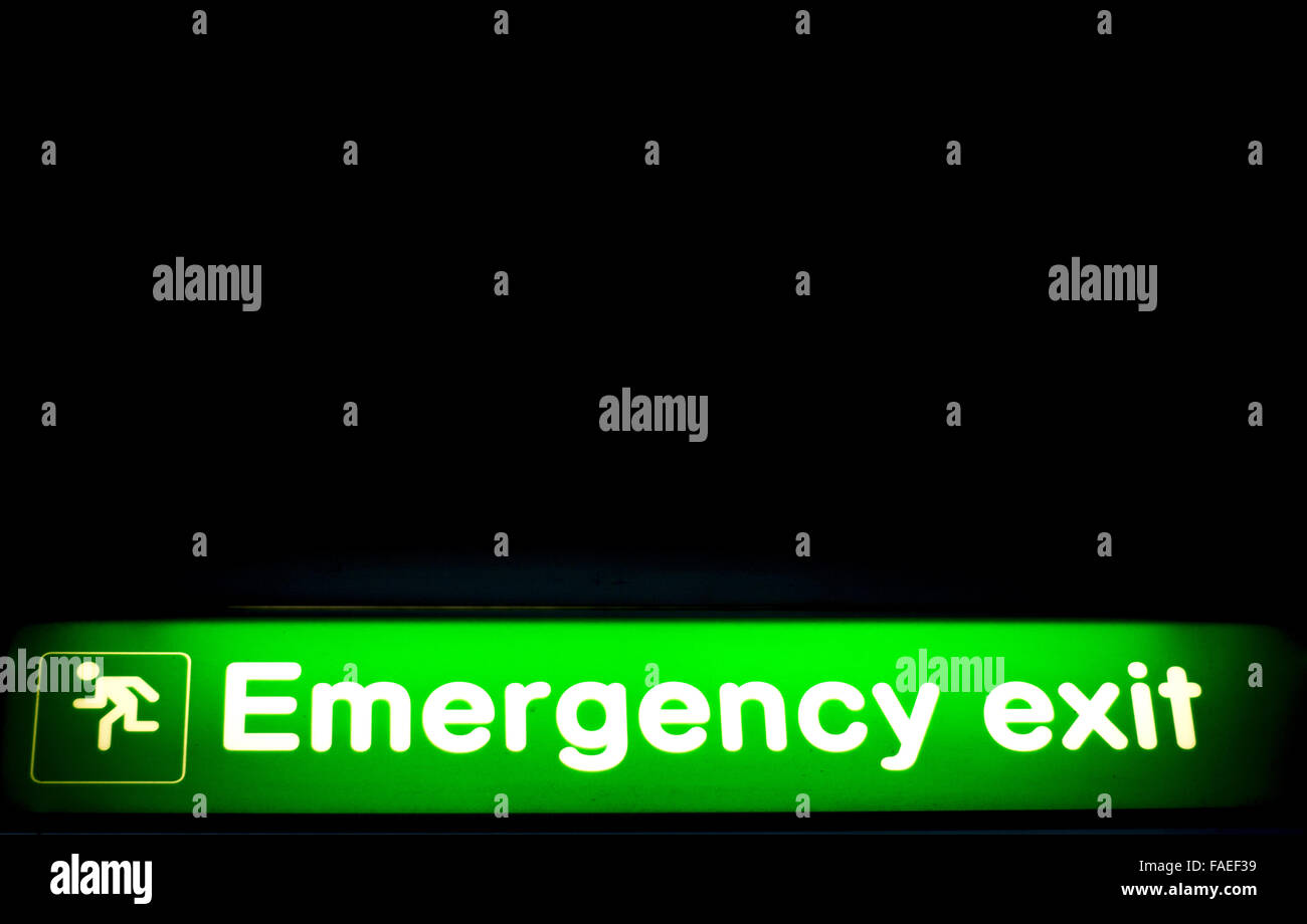 Airport information sign light panel giving directions in departure ...