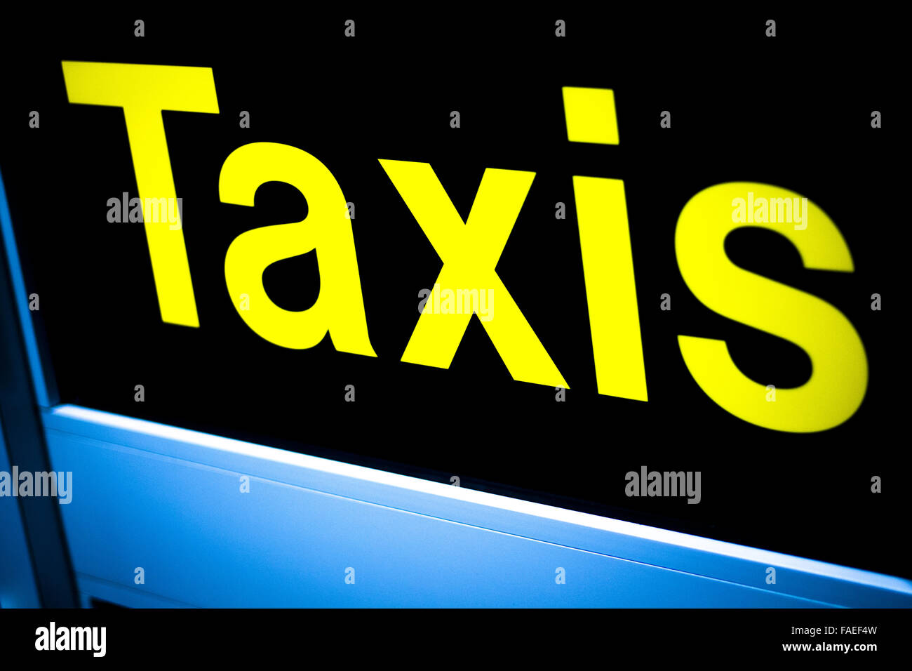 Airport information sign light panel giving directions in arrivals ...