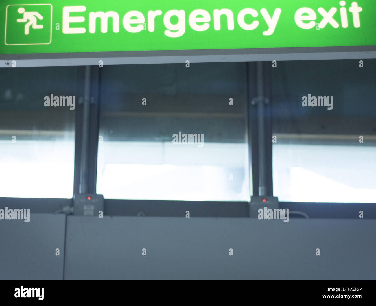 Airport information sign light panel giving directions in departure ...