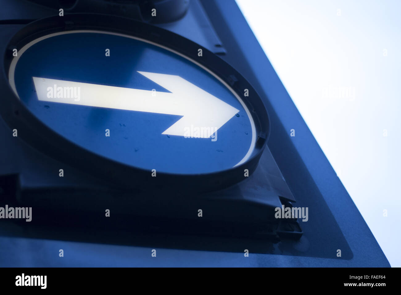 Traffic road sign arrow in street photograph Stock Photo - Alamy