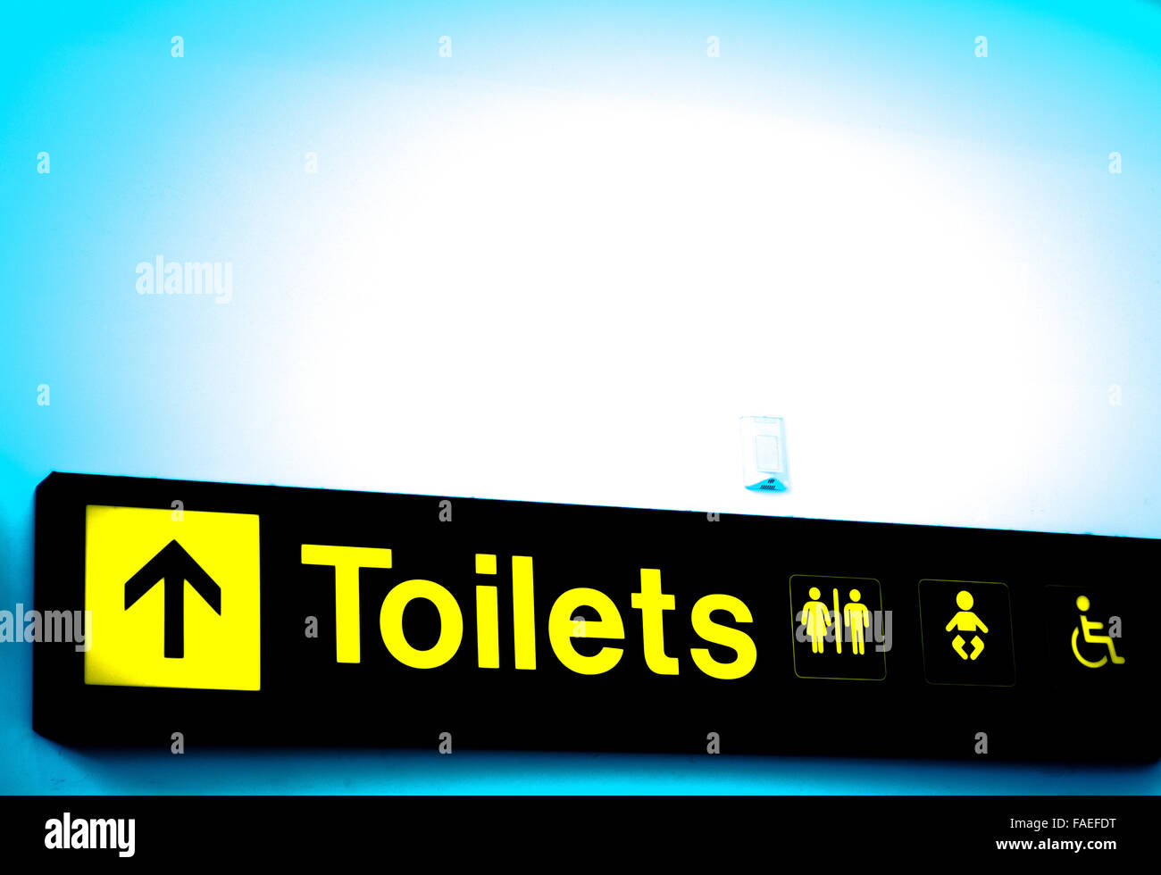 Airport information sign light panel giving directions in departure ...