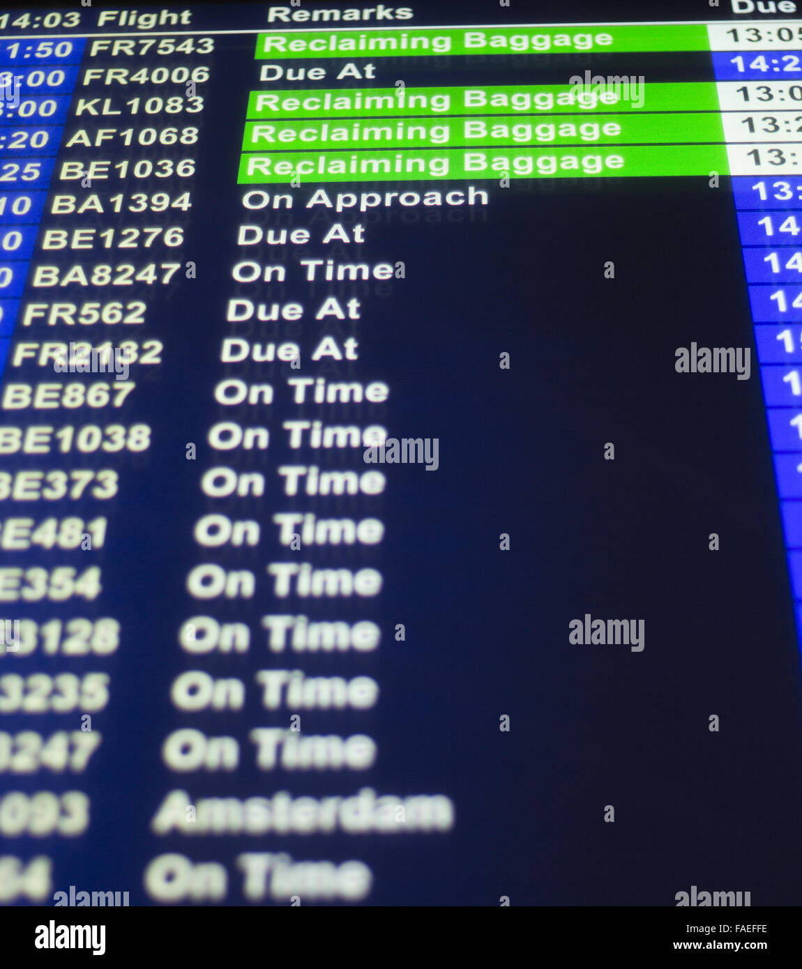 Airport departures arrivals board light panel board giving information ...