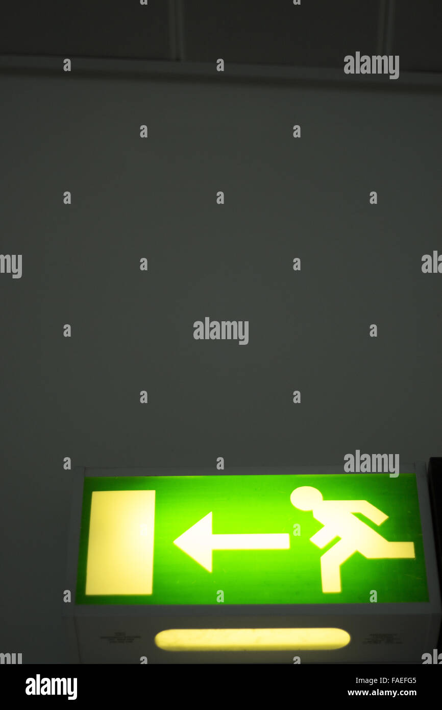 Airport information sign light panel giving directions with arrow in ...