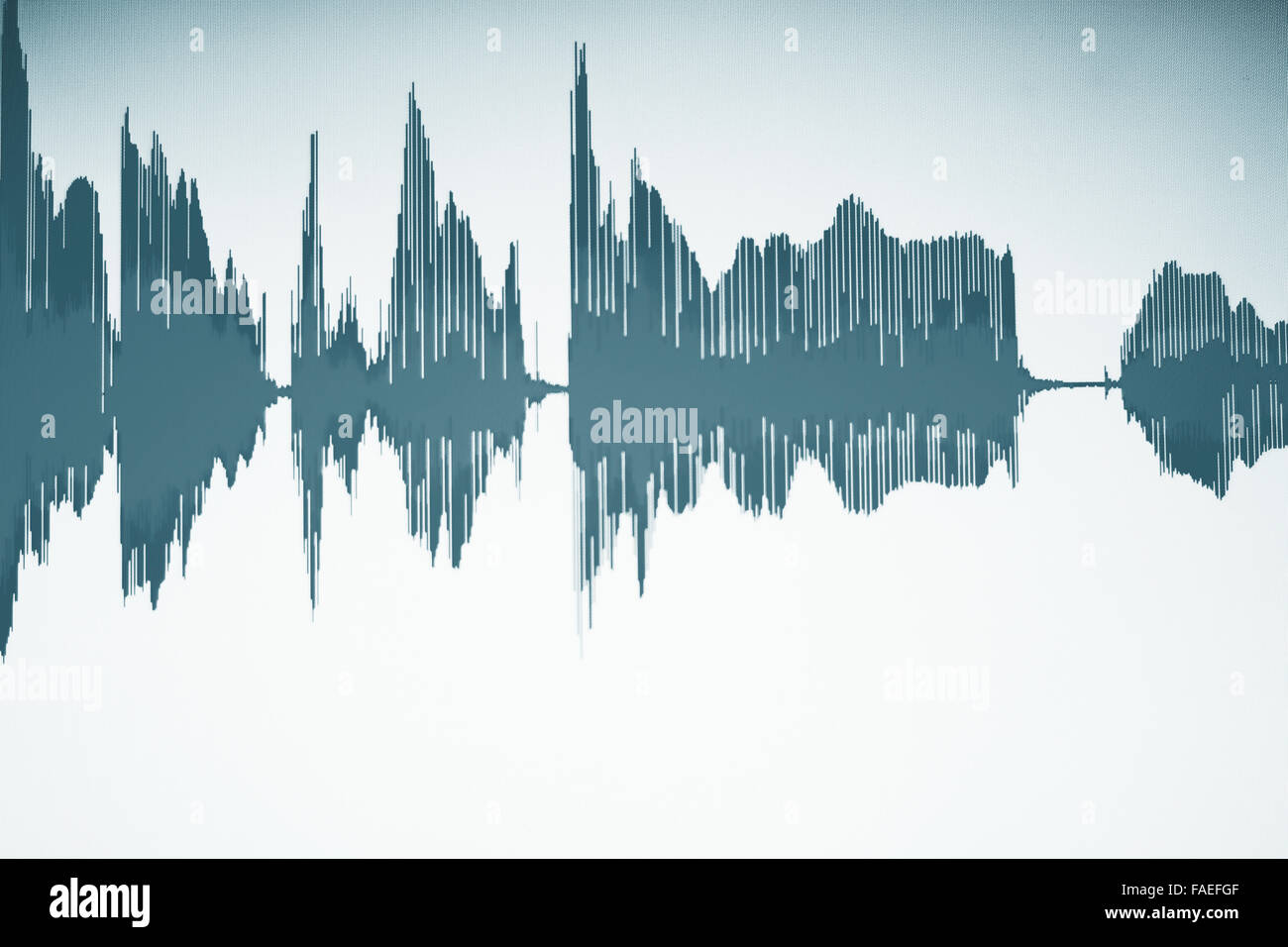 Audio studio digital voice recording voiceover sound wave on computer ...