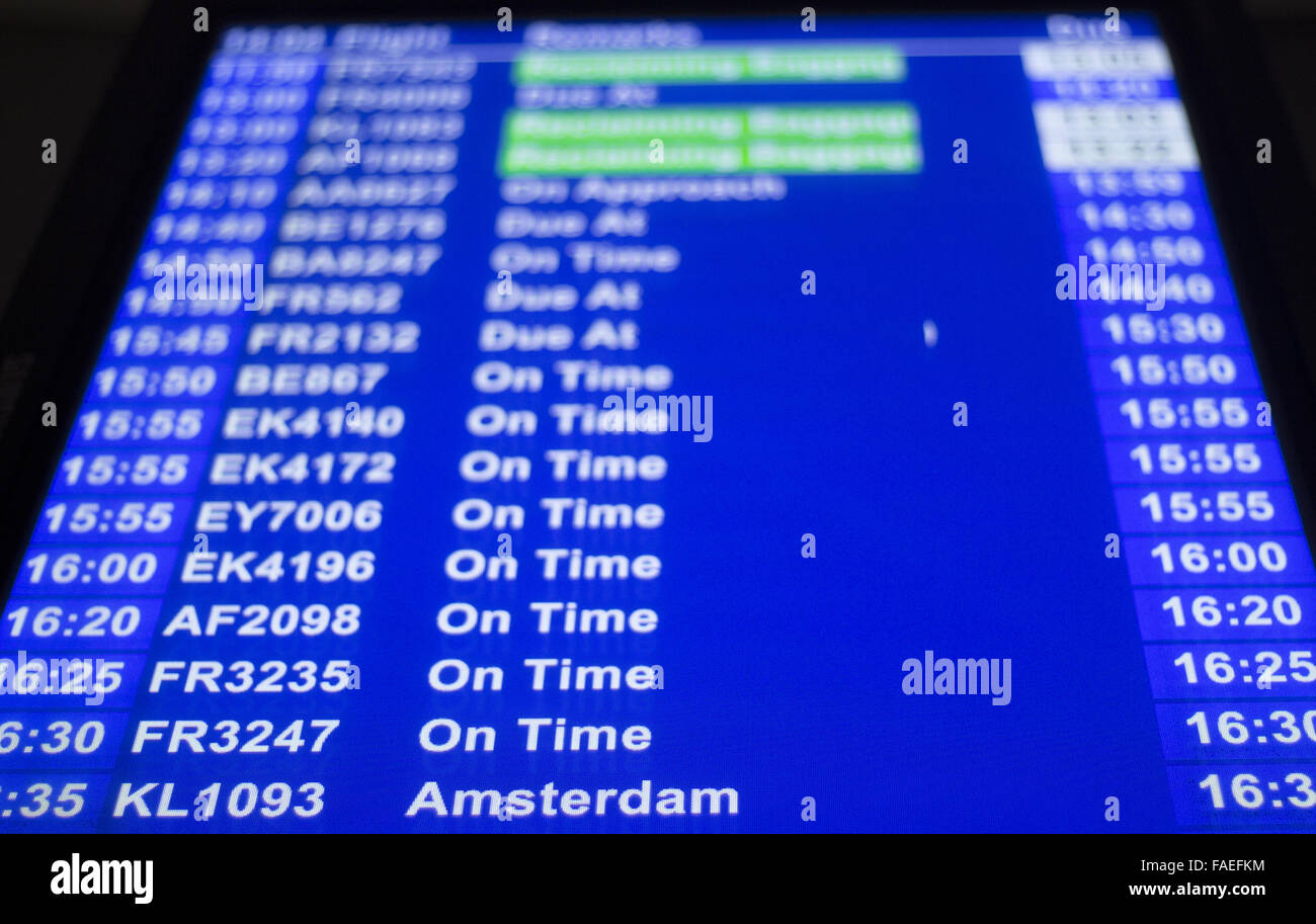 Airport departures arrivals board light panel board giving information ...