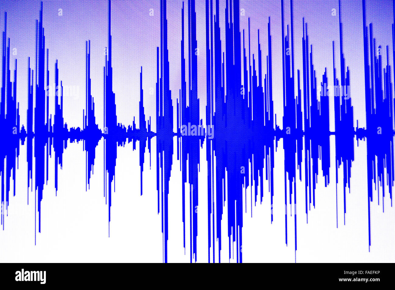 Audio studio digital voice recording voiceover sound wave on computer ...